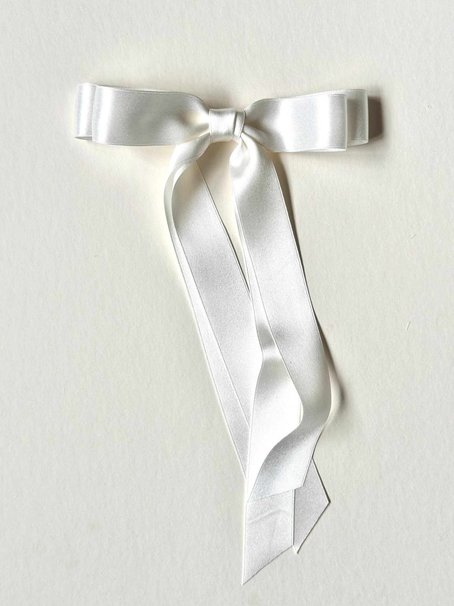 The Stella Silk Satin Long Bow White Bridal Bow Something Blue Bow ...