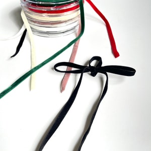 Double Sided Velvet Tie Ribbon | Upscale Women's Bow | Super Skinny ...