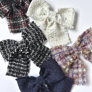 Tweed Fray Bow | Multiple Colors | Classic Tweed Bow | Choose Your ...