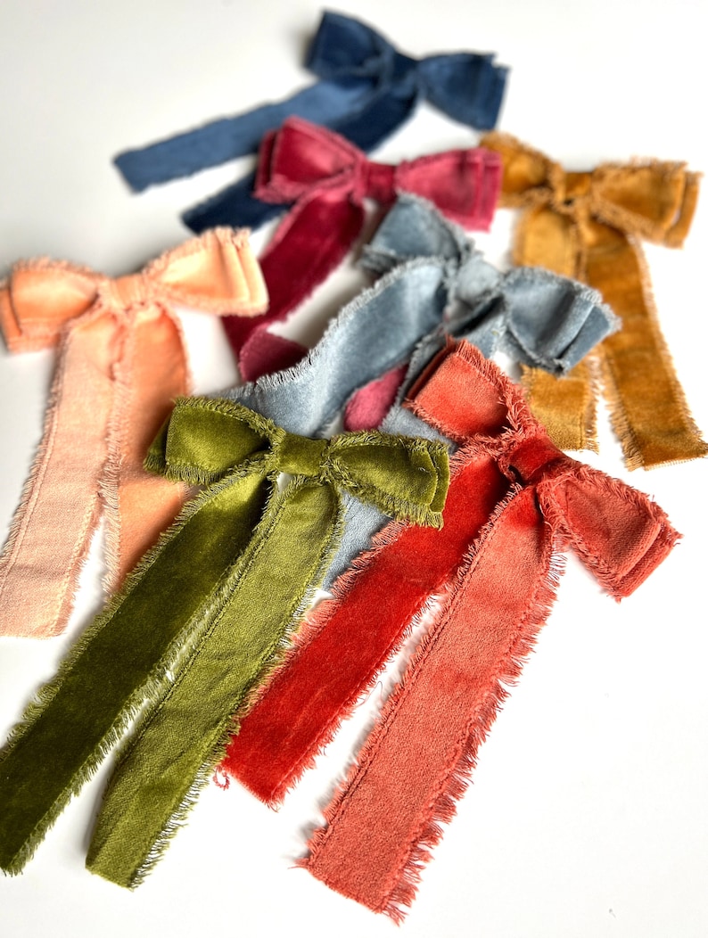 Fray Bow | Boho Hair Bow | Multiple Colors | Made in the USA - Etsy