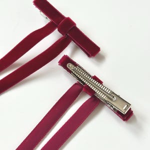 The Mini Velvet Long Bow | the Fall Collection | Multiple Colors - Etsy