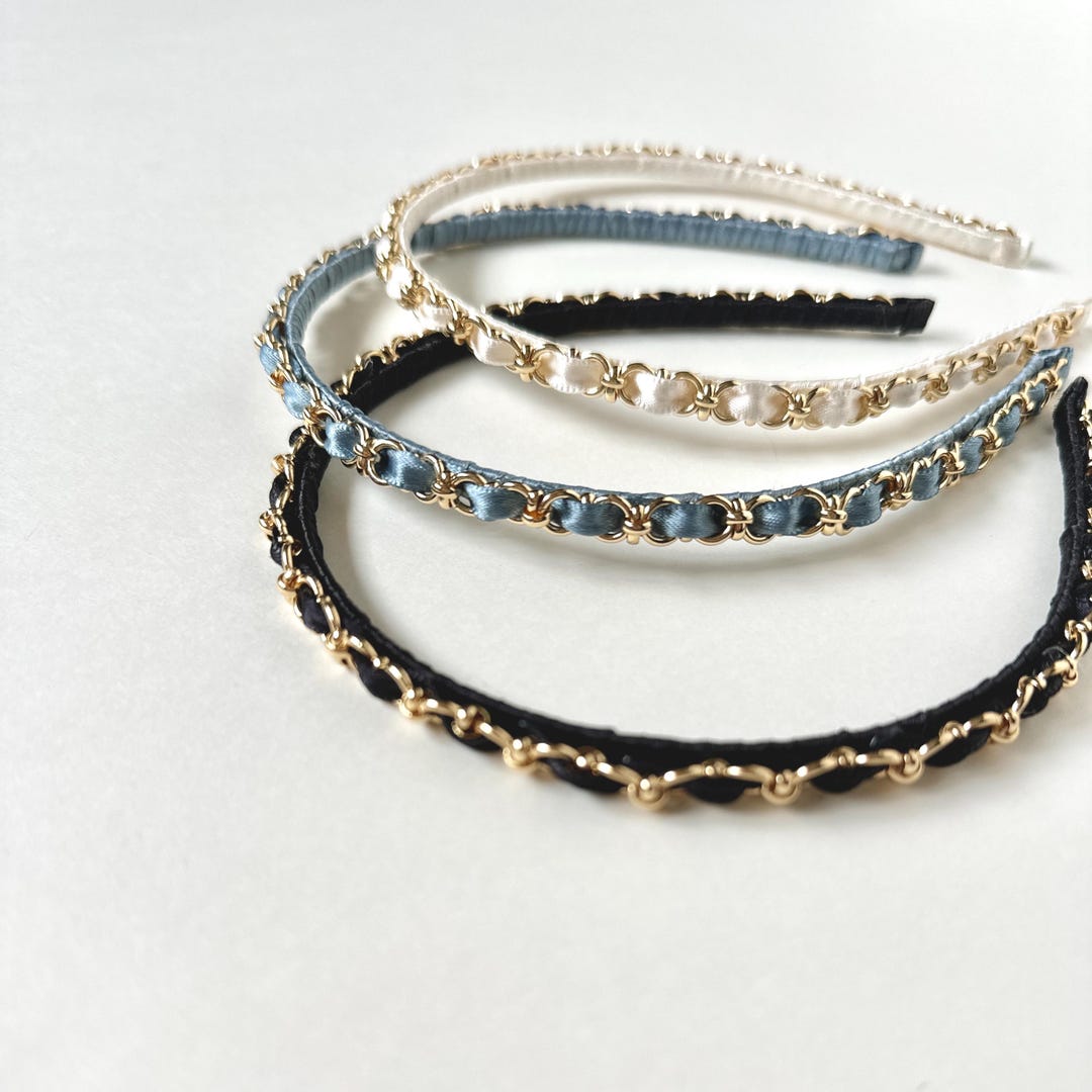 Mercer Link Headband | Gold Plated Chain Link Headband | Skinny ...