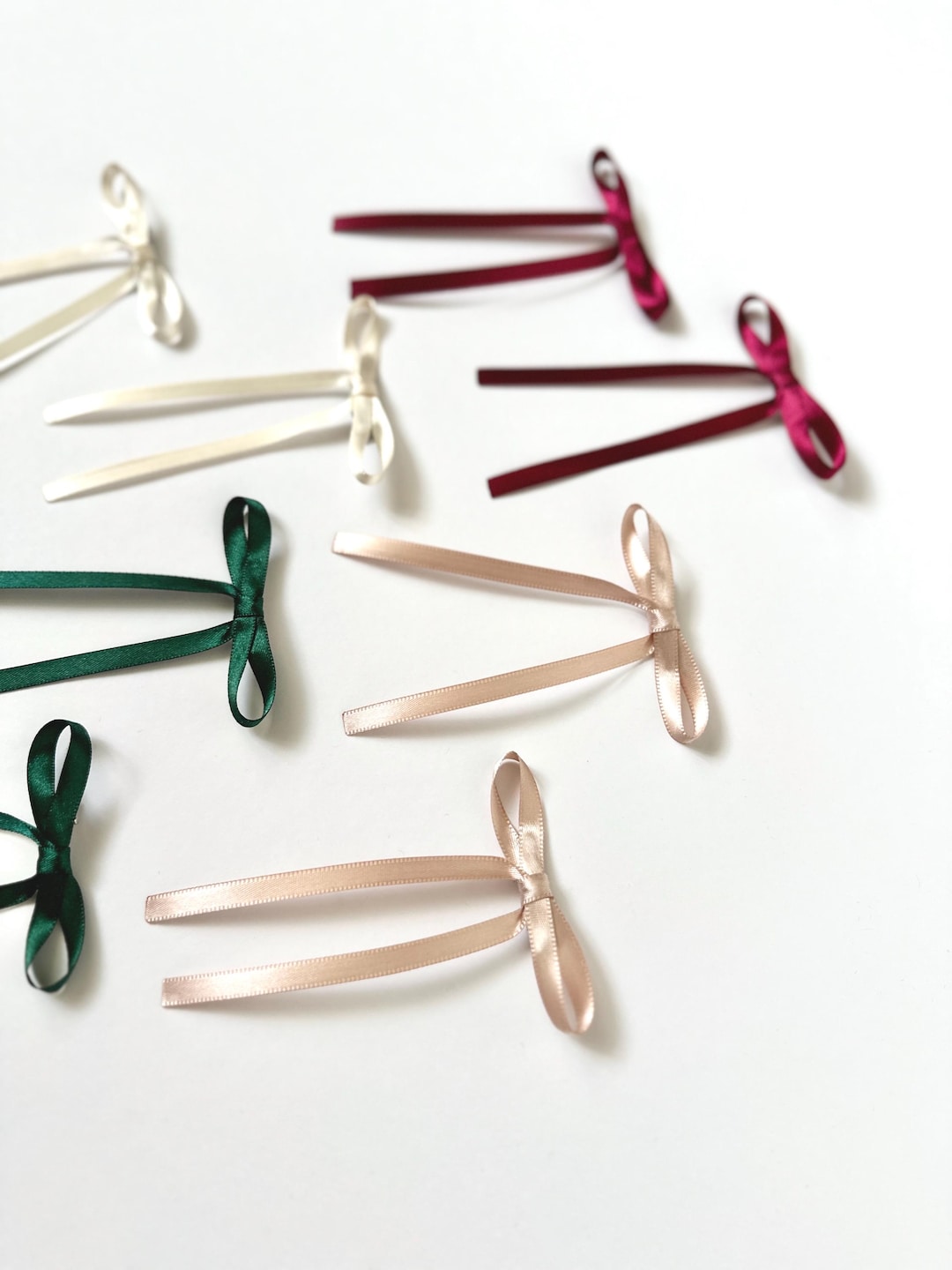Dainty Satin Bow Sets | Ribbon Bow Clips | Set Options | Multiple ...