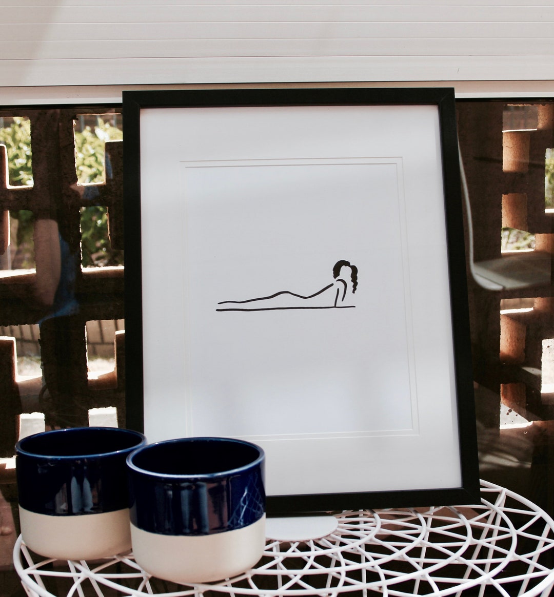 Repose Single Line Drawing Art Print - Etsy