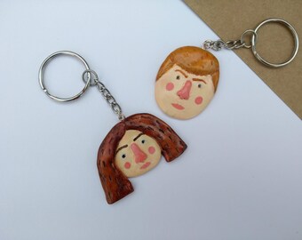 Polymer clay keyring | Etsy