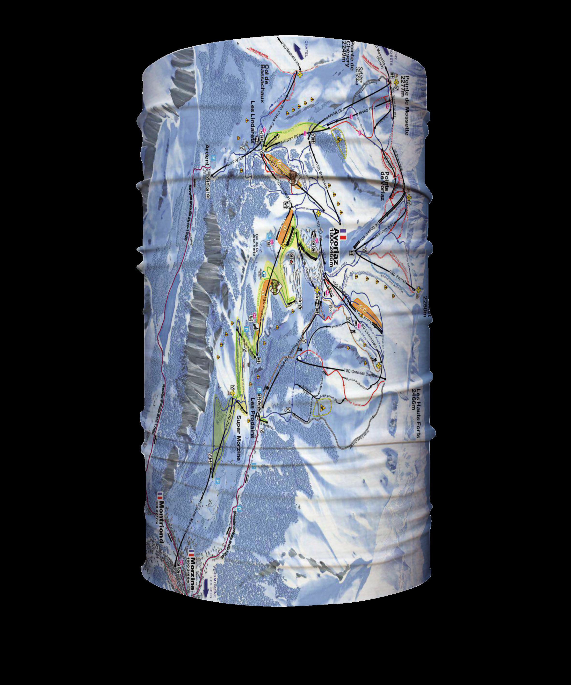 Ski Gift, Piste Map Custom Printed on a Bandana Style Snood, Unisex ...