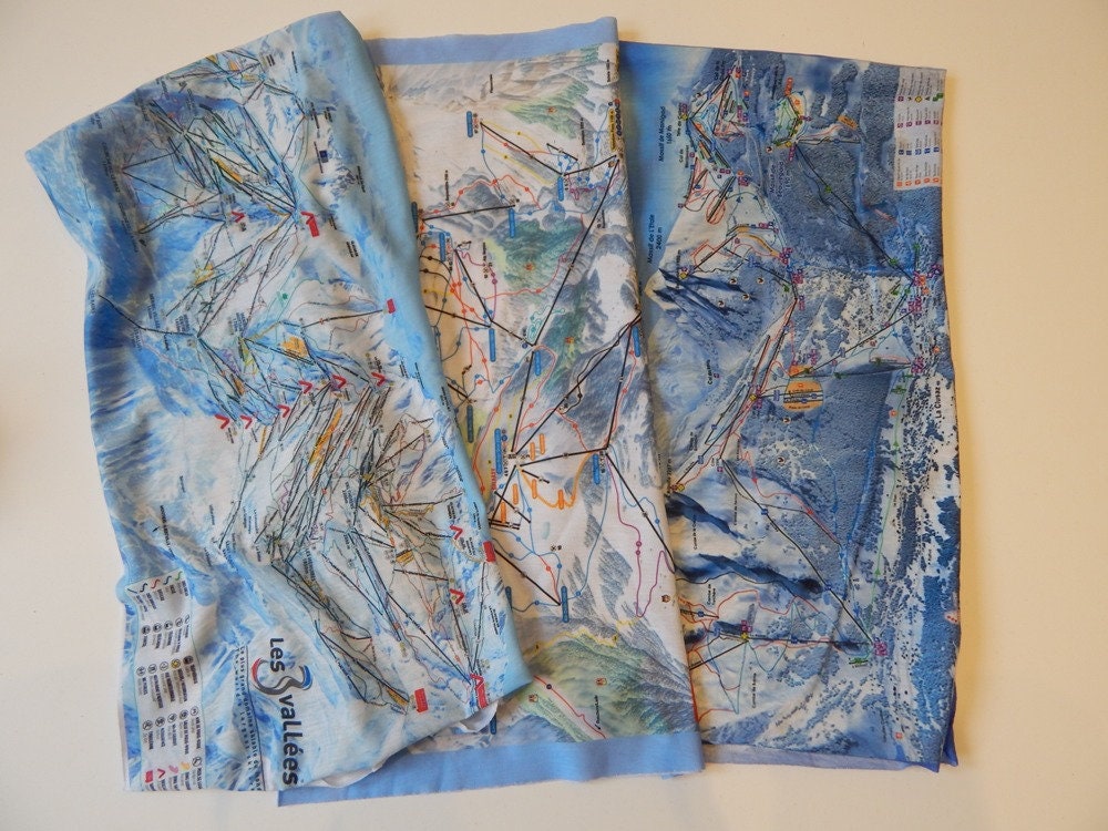 Ski Gift, Piste Map Custom Printed on a Bandana Style Snood, Unisex ...