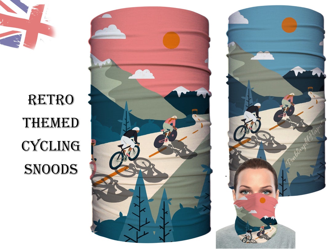 Personalized Cycling Snood, Retro Bike Print Neck Gaiter - Etsy UK