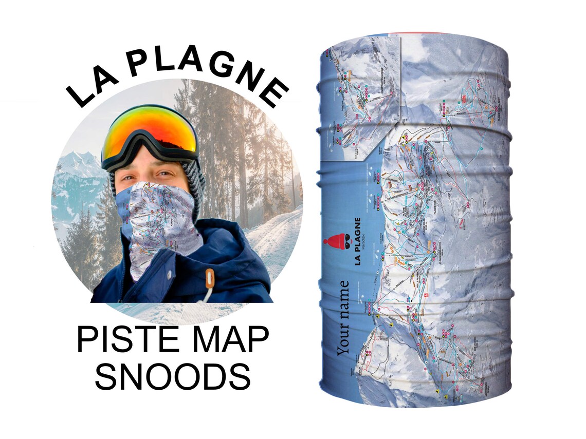 La Plagne Paradiski Ski Piste Map Gift Resort Map Snood - Etsy UK