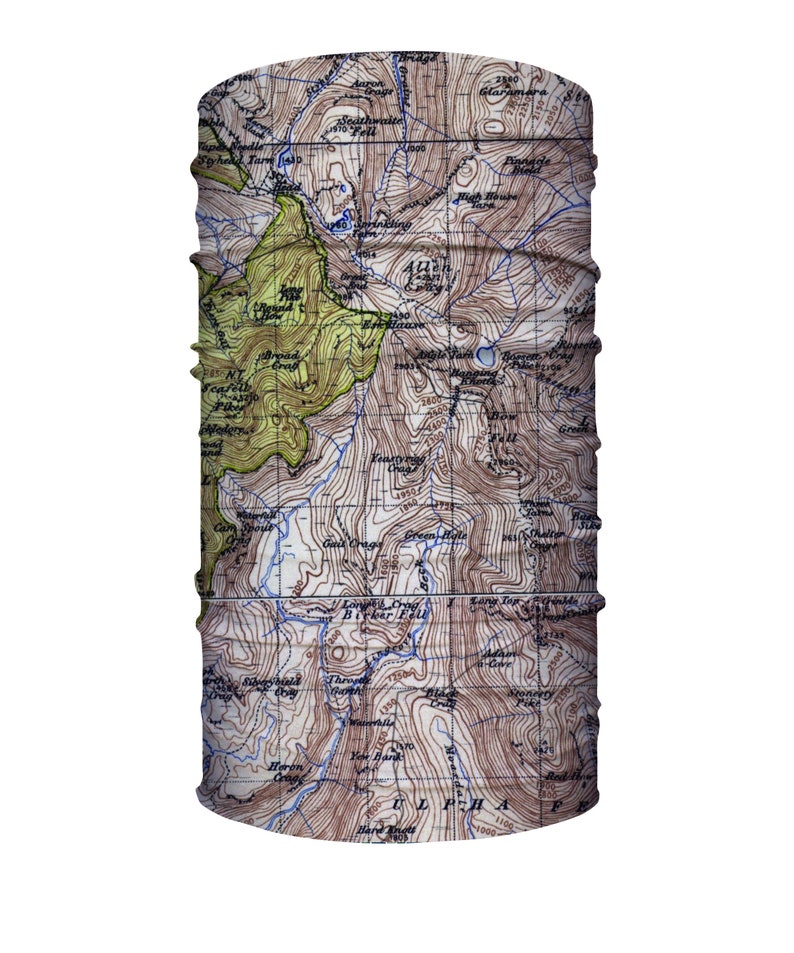 Scafell Pike OS Map Snood, Lake District Gift, Neckwarmer, Historical ...