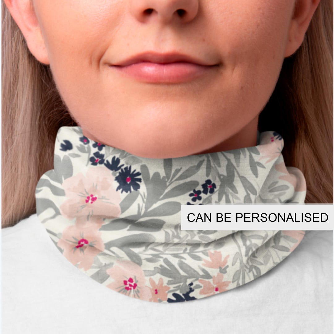 Personalised Scarf in Floral Patterns, Snood Bandana Style, Multiple ...