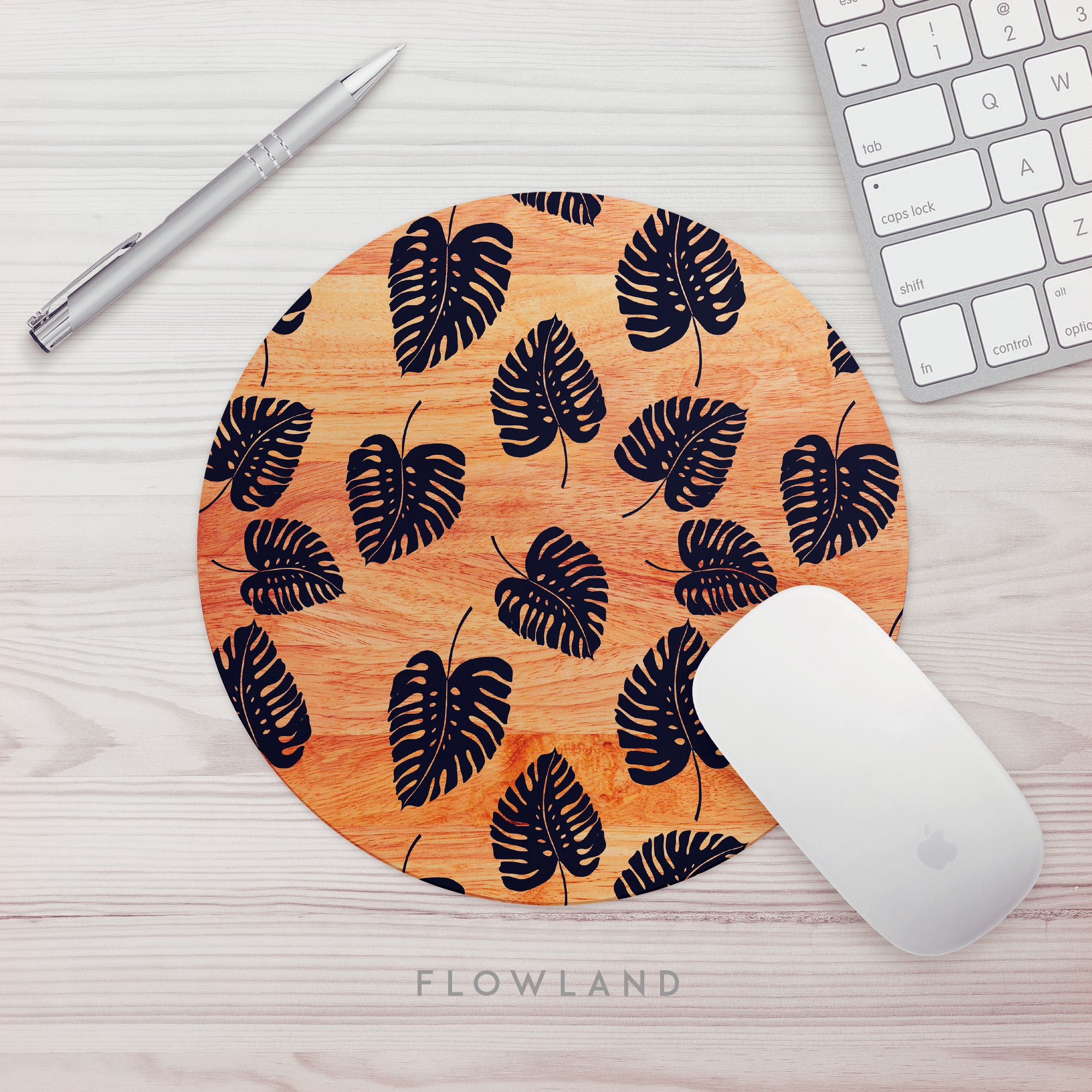 Mouse Pad Tropical Wood Print Office Gift Mouse Mat Hawaiian | Etsy