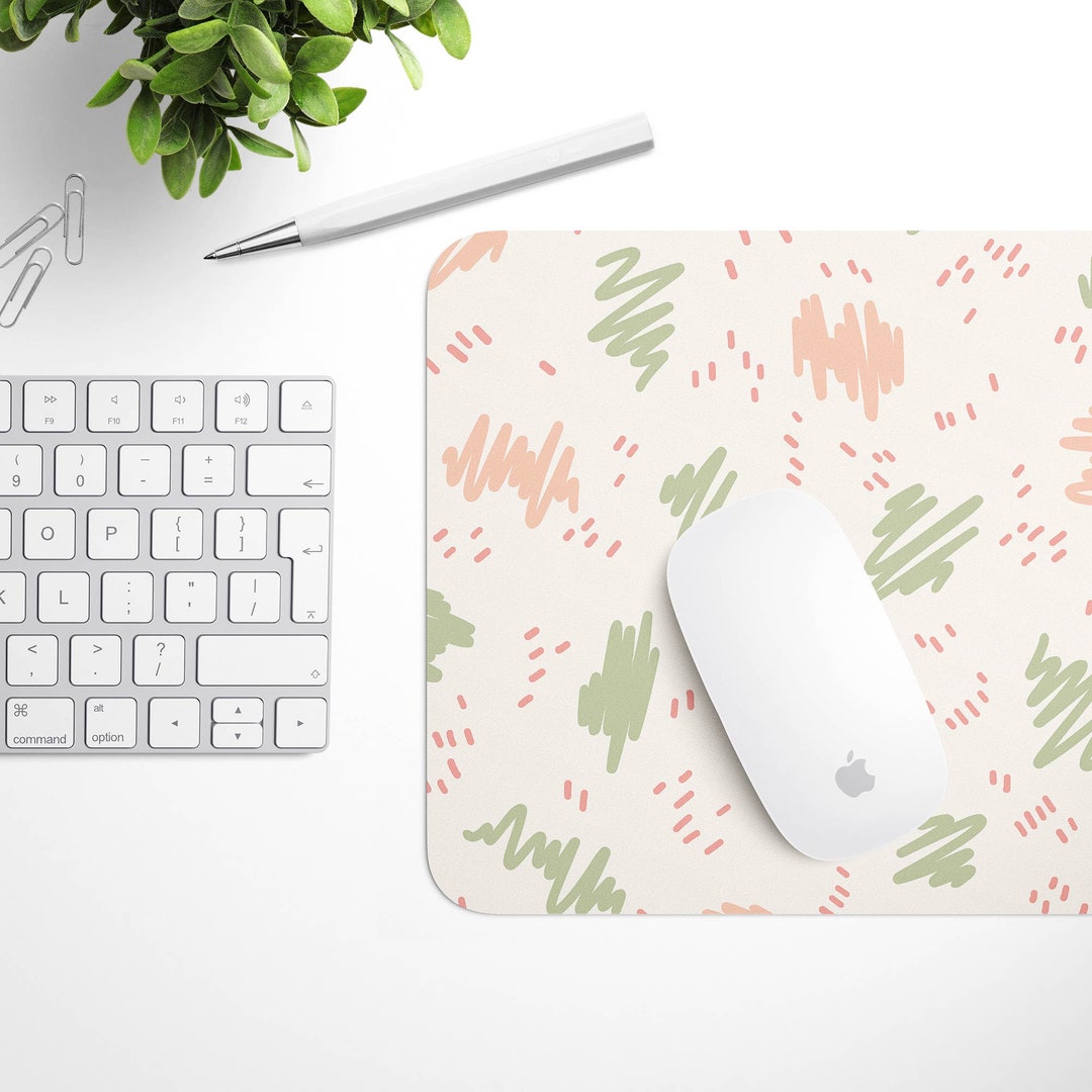 Abstract Line Mouse Pad, Office Gift, Mouse Mat, Pastel Print Mouse Pad ...