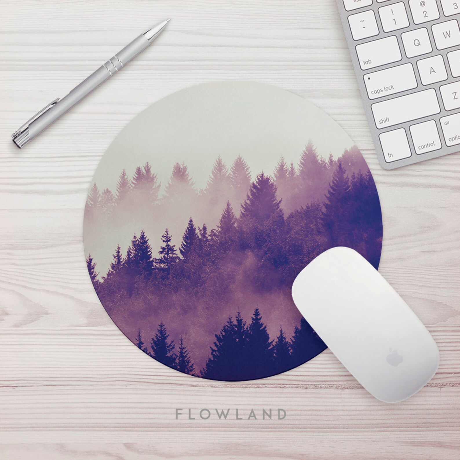 Mouse Pad Forest Office Gift Mouse Mat Misty Forest Mouse Pad - Etsy