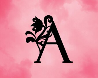 Filigree Floral Letter SVG Cut-out File for Cricut/silhouette | Etsy