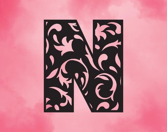 Letter N Silhouette SVG Svg Dxf Cricut Silhouette Cut - Etsy