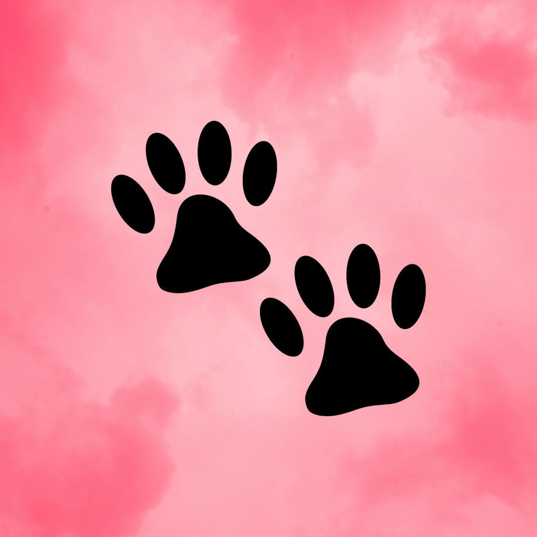 Dog Paws Footprints Steps Pet Paw Shaped Card Vinyl T-shirt Sign Shape ...