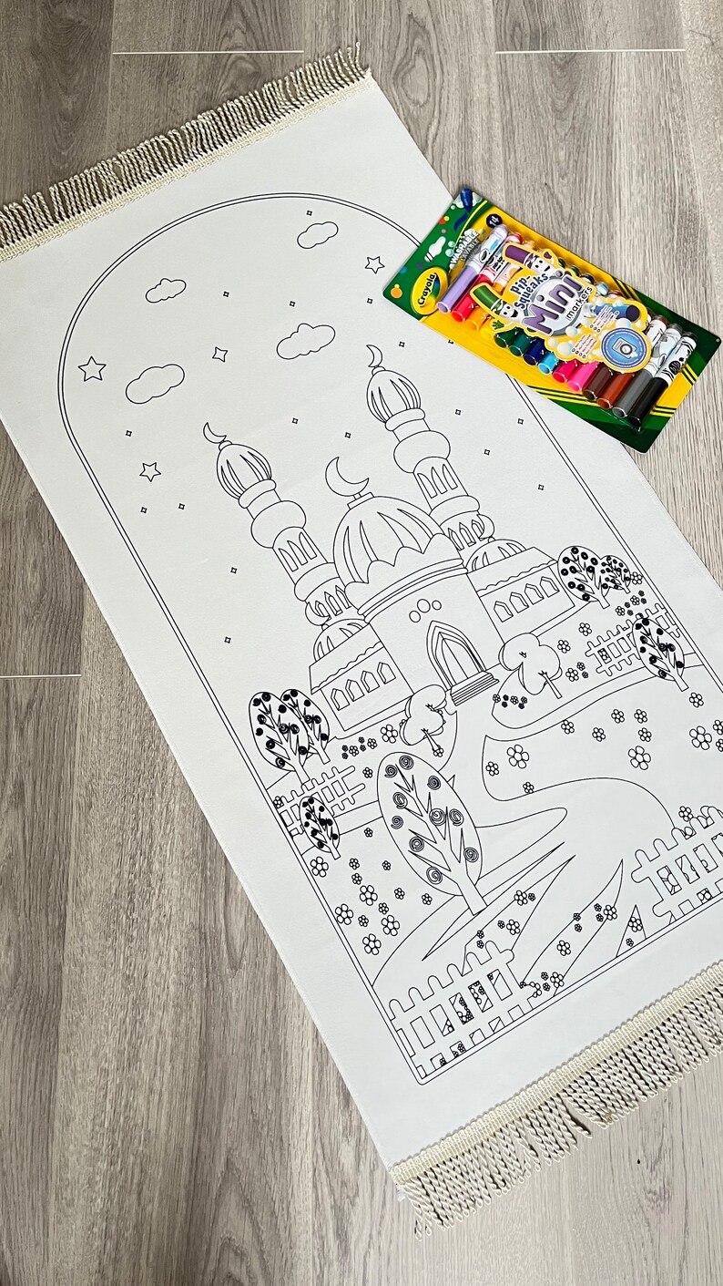 Children's Colouring Prayer Mat 90cmx50cm Colour Your Own Prayer Mat ...