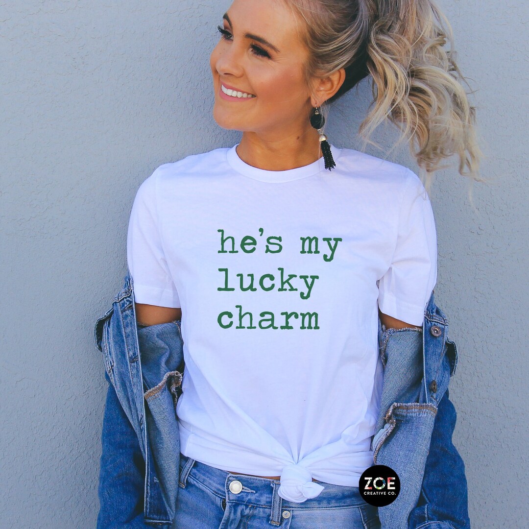 Cute Couples St Patricks Day Matching Shirts, He's My Lucky Charm, She ...