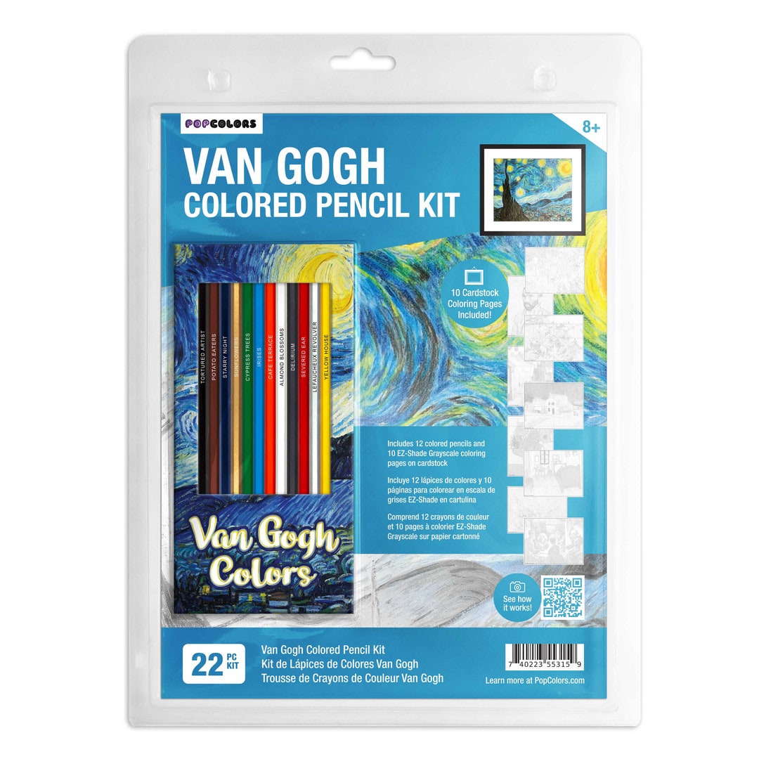 Van Gogh Colors Colored Pencil Set & Coloring Pages Bundle - Etsy