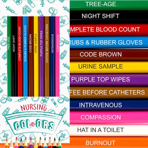 Nurse Colors Nursing-Themed Colored Pencils | Etsy