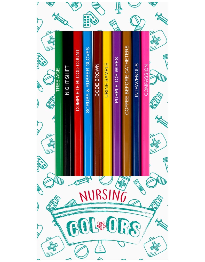 Nurse Colors Nursing-Themed Colored Pencils | Etsy