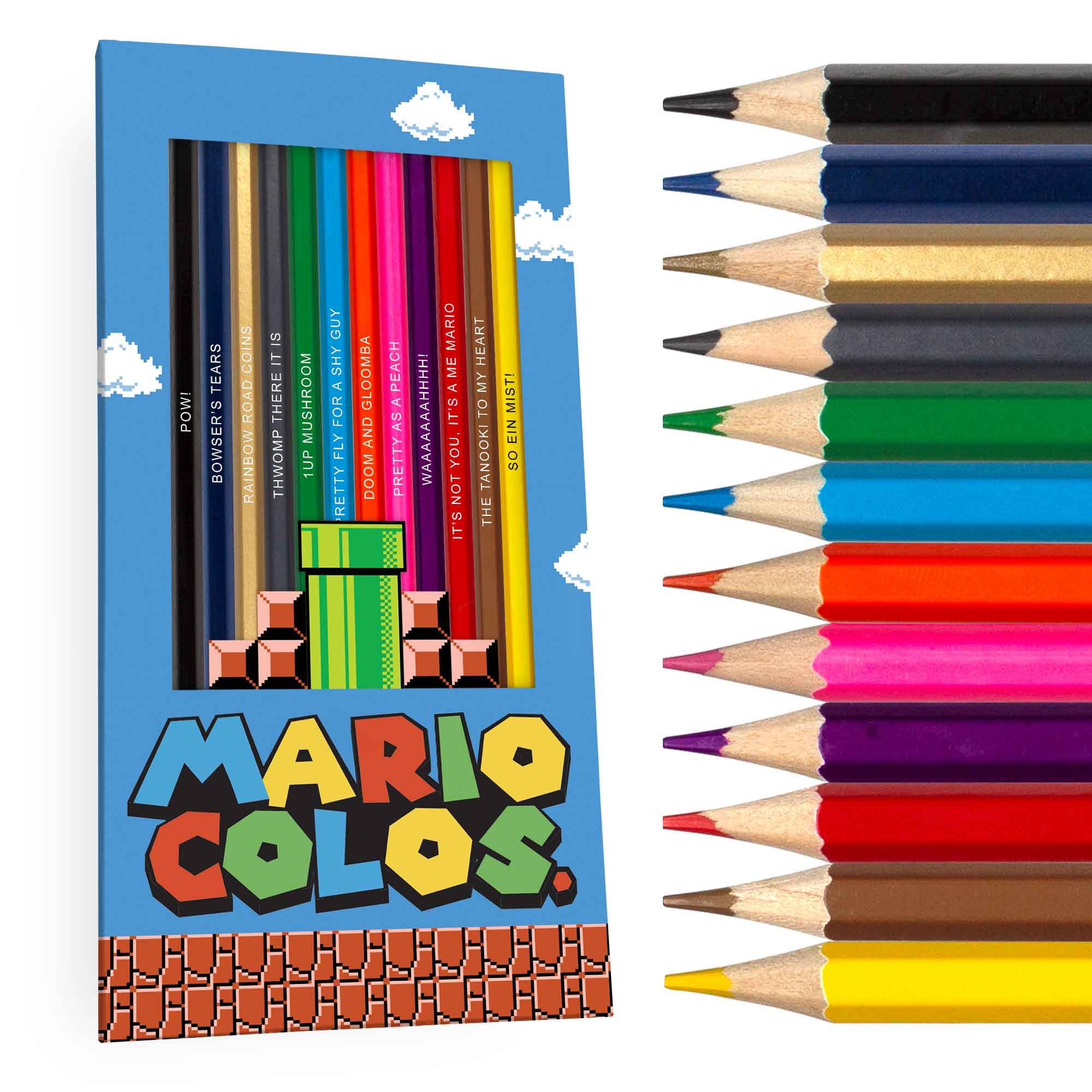 Mario Colos. Colored Pencil Set for Gamer Fans of Mario - Etsy