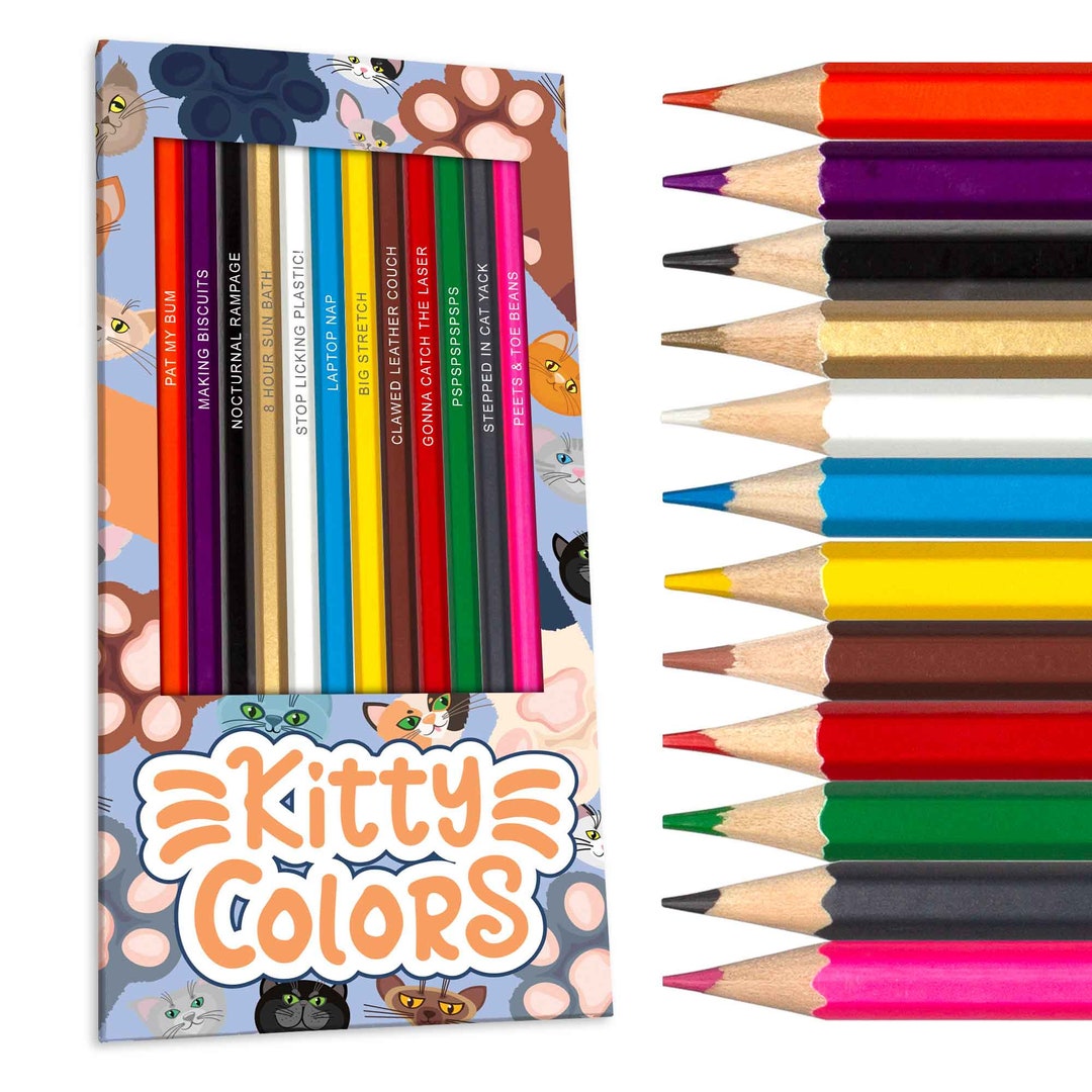 Kitty Colors Colored Pencil Set for Cat Lovers - Etsy