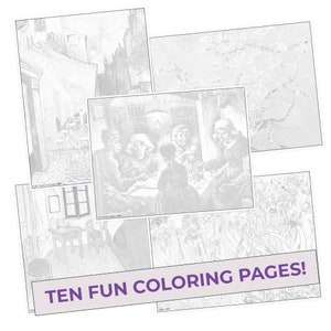 Van Gogh Colors Colored Pencil Set & Coloring Pages Bundle - Etsy