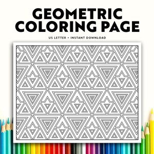 PRINTABLE Adult Coloring Page, Relaxing Coloring Sheet, Geometric ...