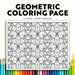 Geometric Abstract Coloring Page: Symmetrical Polygon Pattern (digital ...