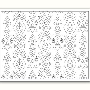 Geometric Diamond Pattern Coloring Page for Adults (printable PDF) - Etsy