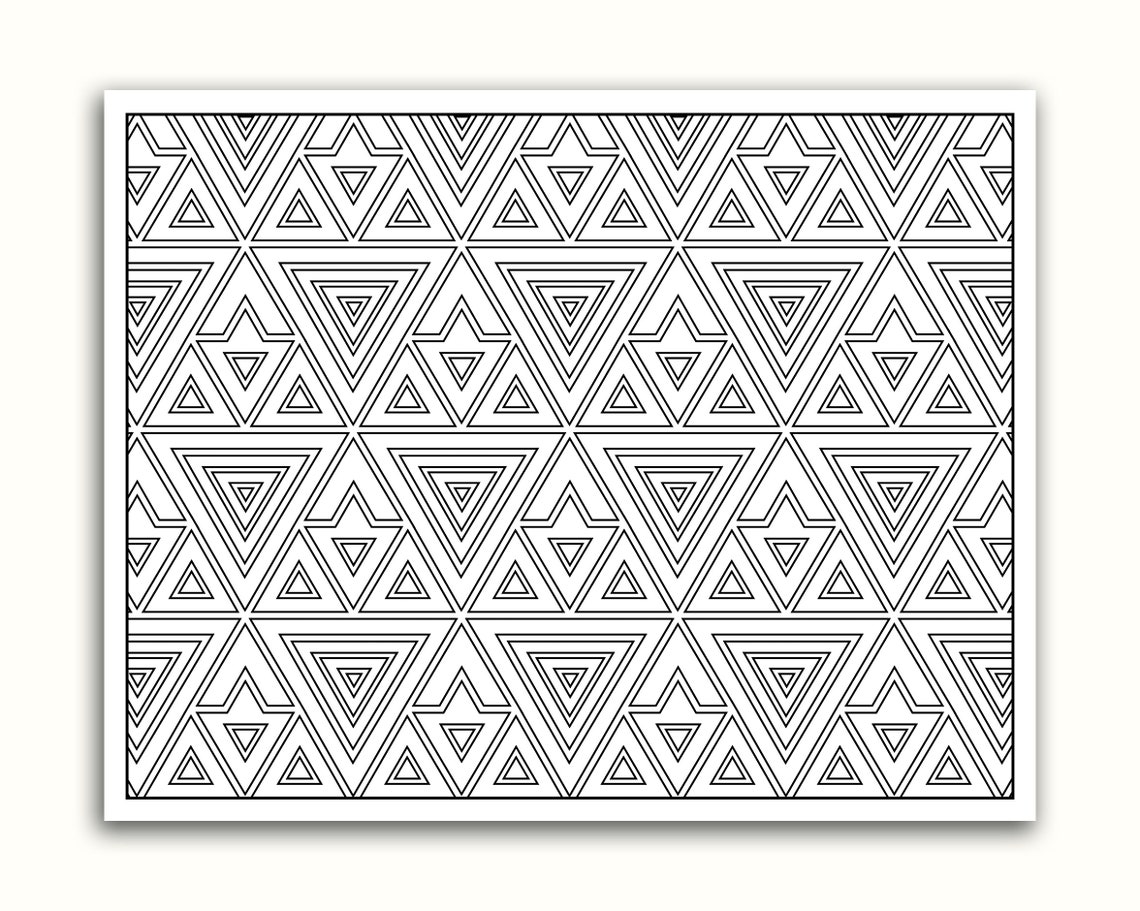 PRINTABLE Adult Coloring Page, Relaxing Coloring Sheet, Geometric ...