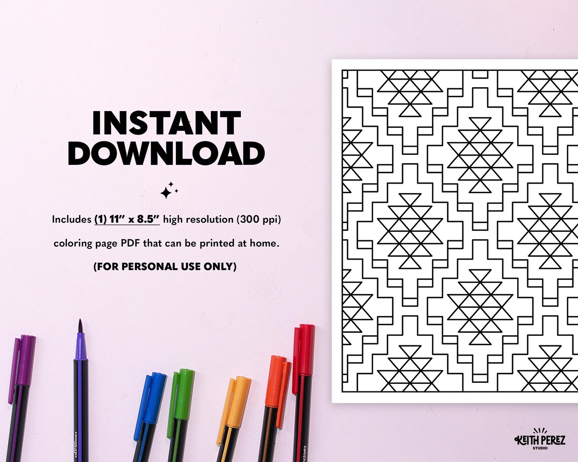 PRINTABLE Adult Coloring Page, Relaxing Coloring Sheet, Geometric ...