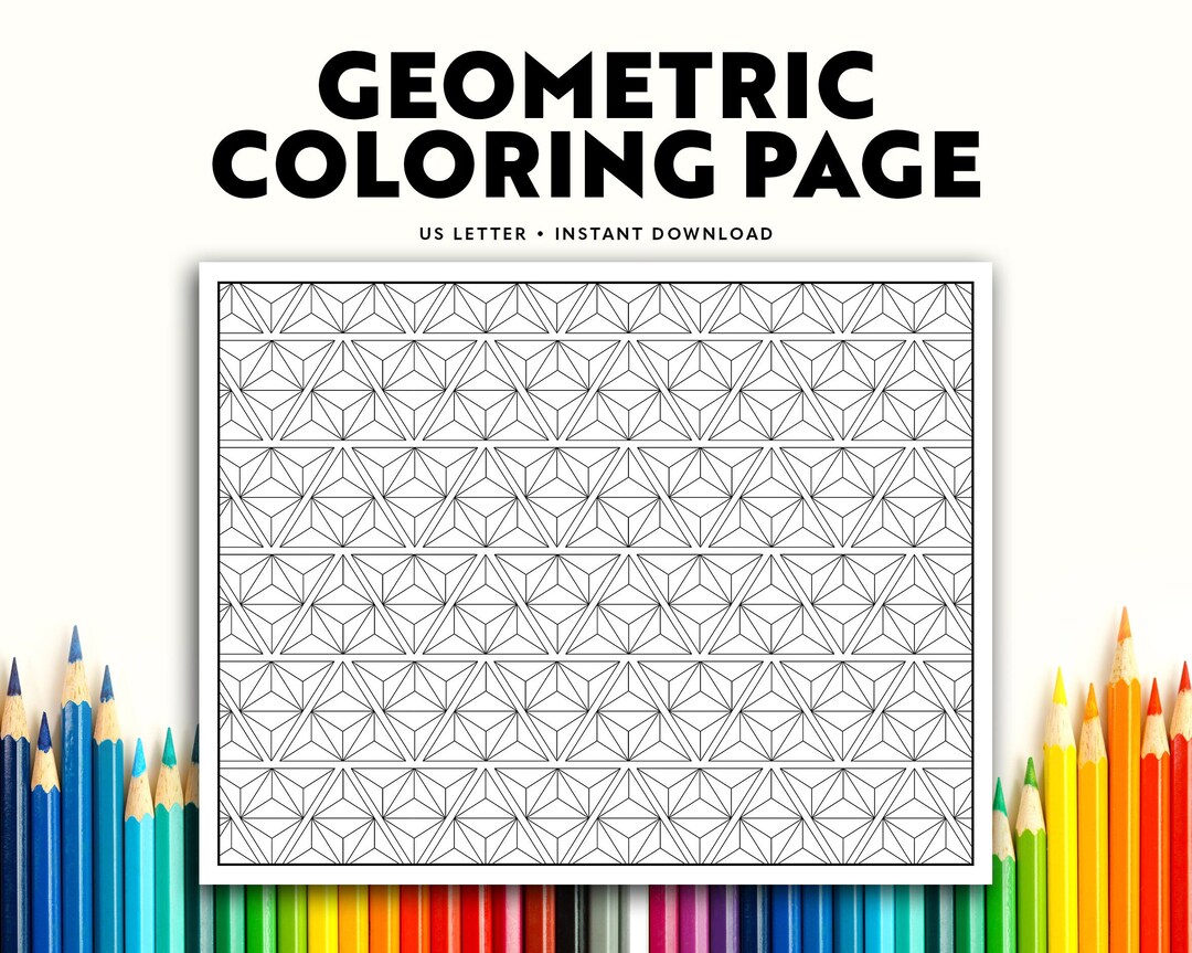 Geometric Triangle Pattern Coloring Page (digital Download) - Etsy