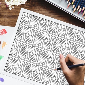 PRINTABLE Adult Coloring Page, Relaxing Coloring Sheet, Geometric ...