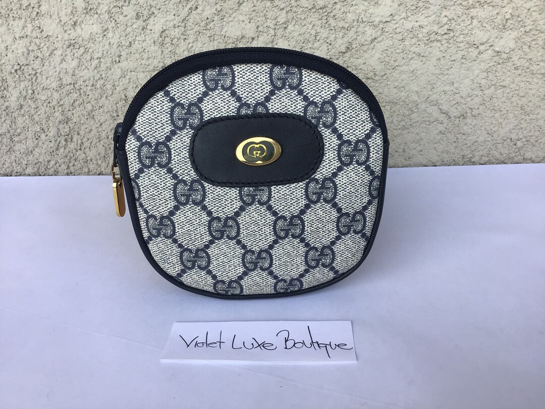 Vintage Gucci Coin Purse Blue Canvas Used Preowned Condition - Etsy