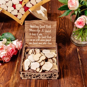 Wooden Box, Box for Hearts, Rustic Wedding, Hearts Box, Wood Box ...