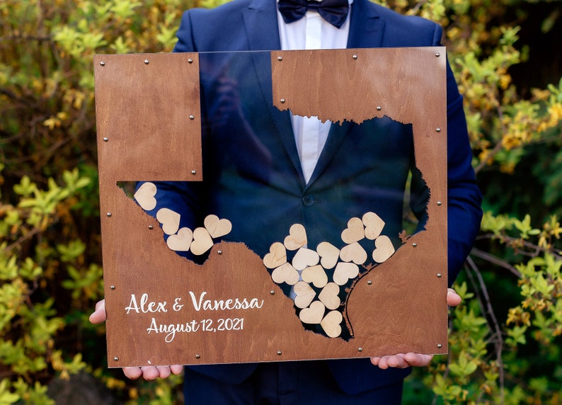 Texas Shape Wedding Guest Book Wedding Guest Book - Etsy