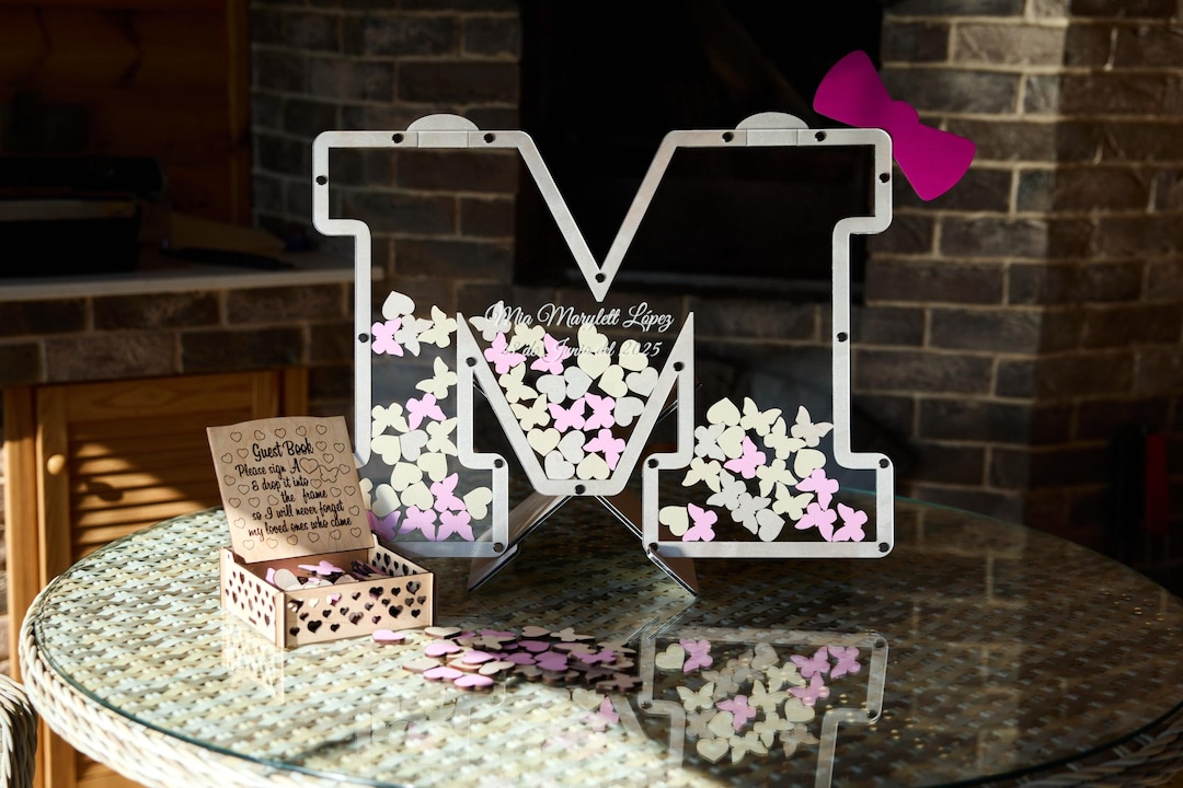 Gorgeous Guest Book Letter With Bow, Sweet Sixteen, Quince Guest Book ...
