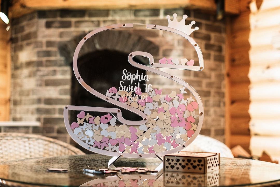 Guest Book, Quince Guest Book, Letter Guest Book With Crown, Sweet 16 ...