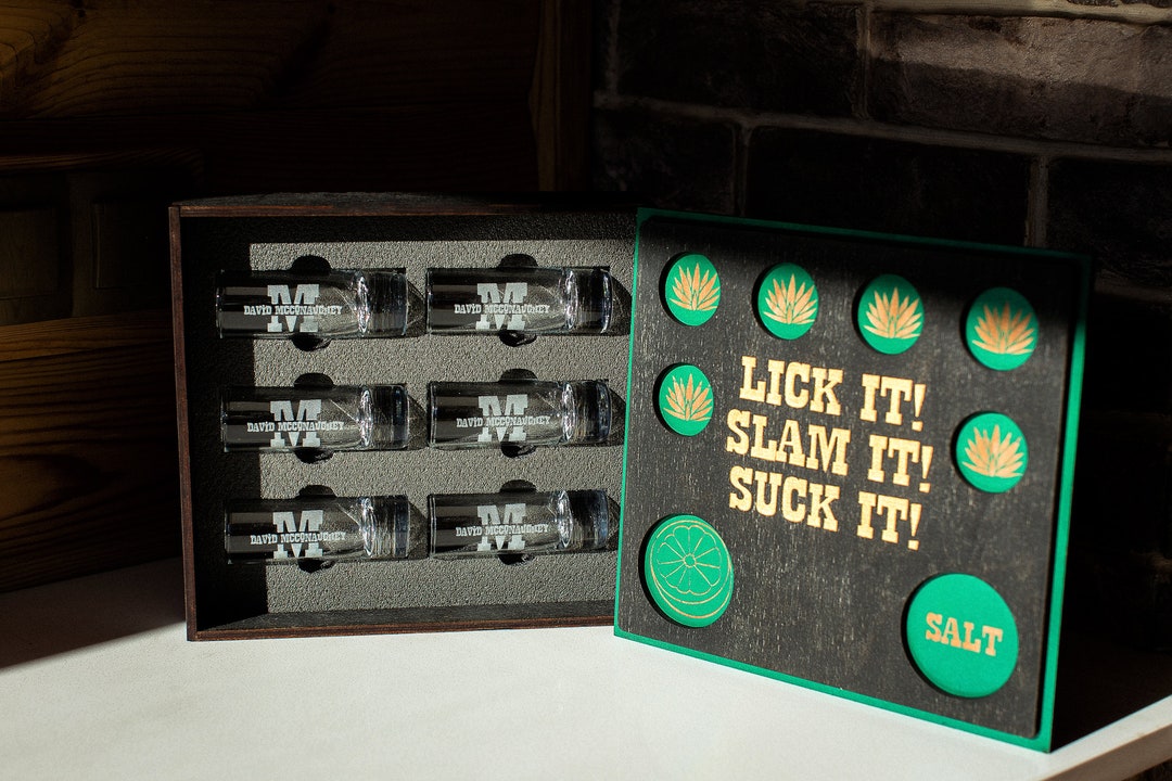 Shot Glasses, Groomsmen Tequila Shot Box, Personalized Shot Glass ...