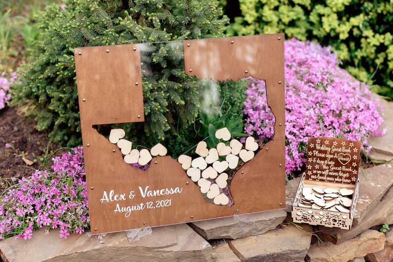 Texas Shape Wedding Guest Book Wedding Guest Book - Etsy