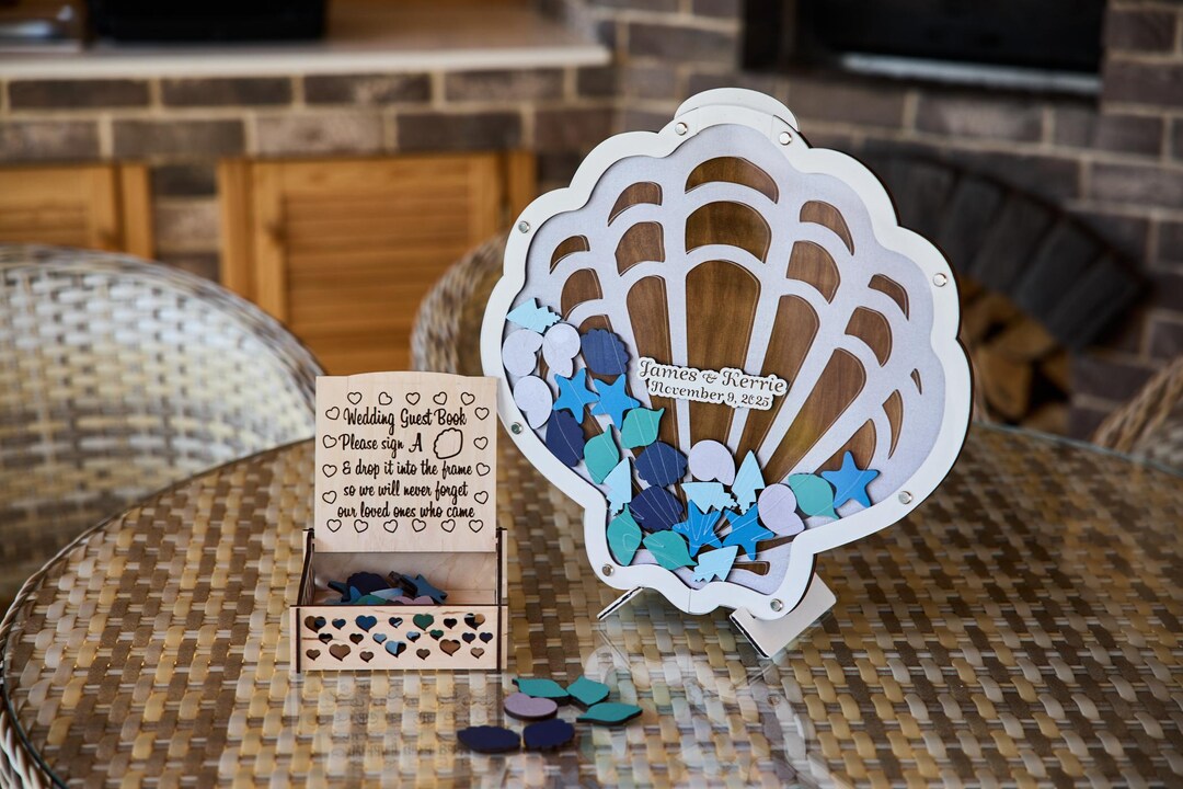 Shell Guest Book, Wedding Guest Book, Alternative Guest Book, Custom ...