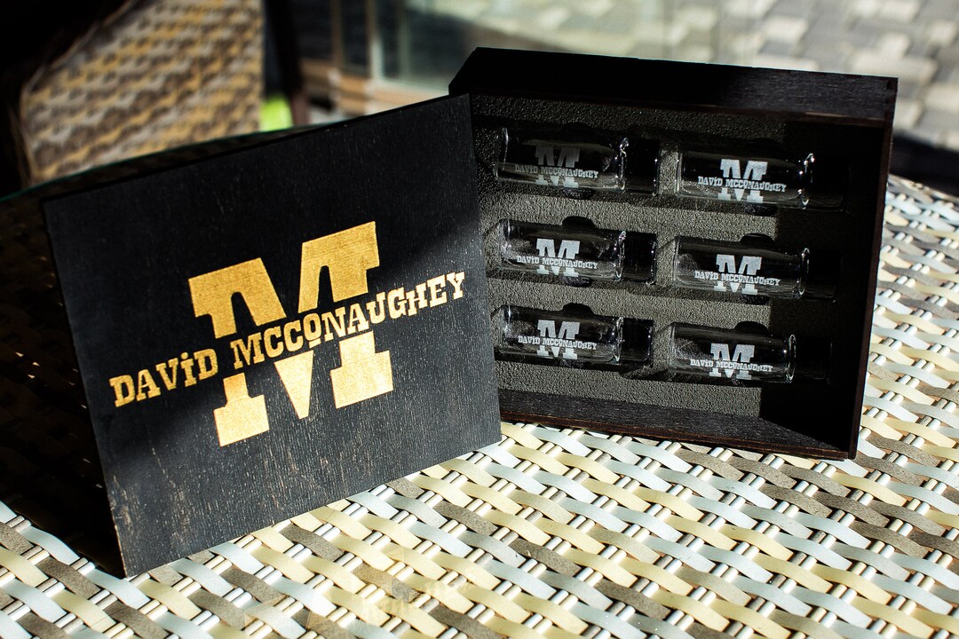 Personalized Bar Shot Box, Tequila Shot Glasses, Tequila Shot Serving ...