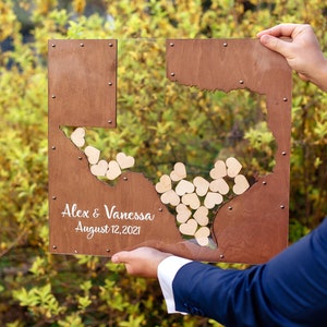 Texas Shape Wedding Guest Book, Wedding Guest Book Alternative, Texas ...