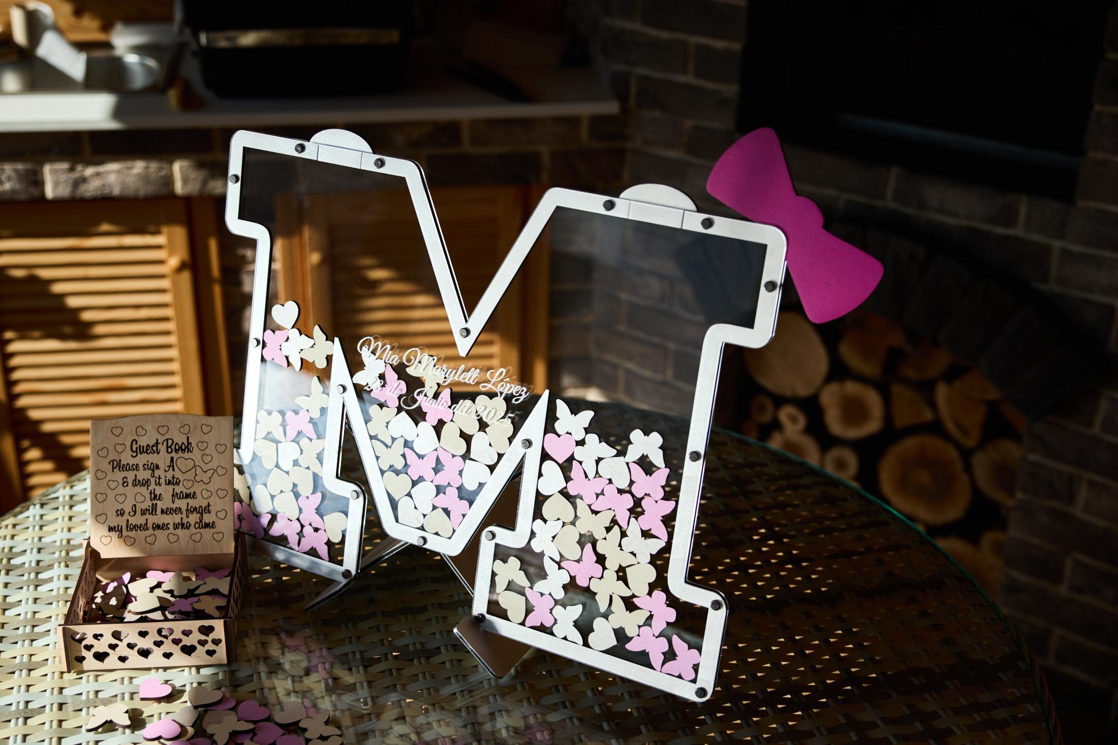 Gorgeous Guest Book Letter With Bow, Sweet Sixteen, Quince Guest Book ...