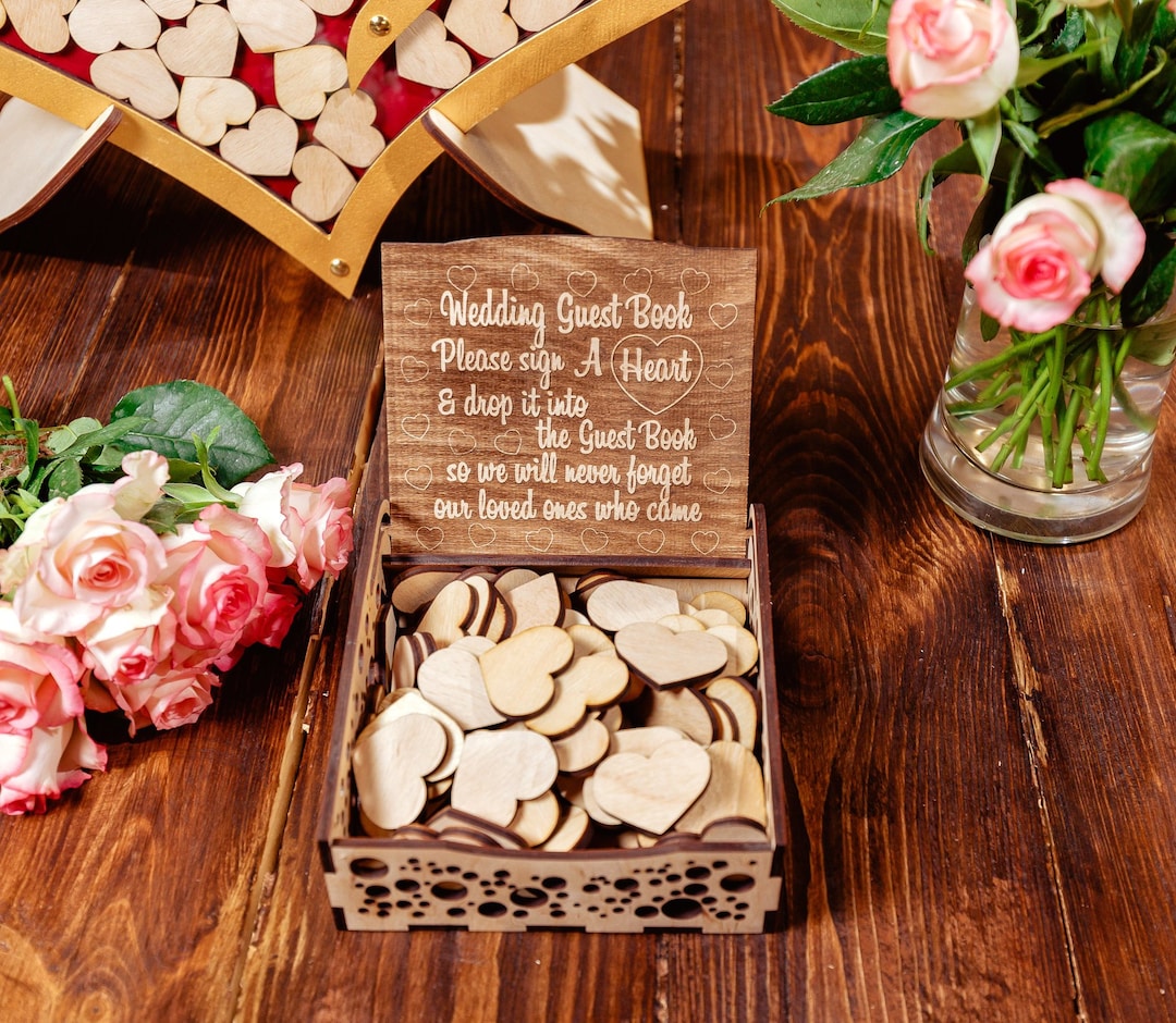 Wooden Box, Box for Hearts, Rustic Wedding, Hearts Box, Wood Box ...