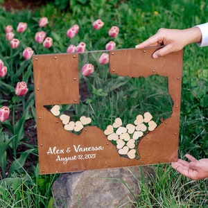 Texas Shape Wedding Guest Book, Wedding Guest Book Alternative, Texas ...
