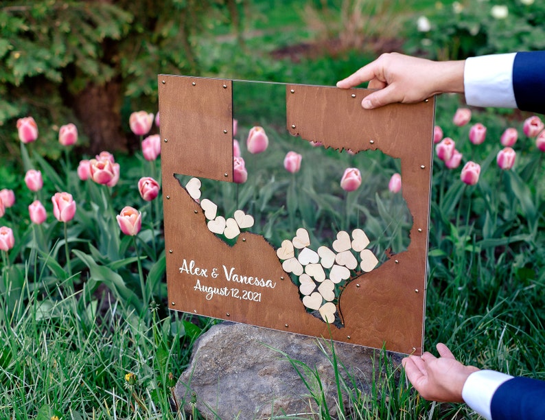 Texas Shape Wedding Guest Book Wedding Guest Book - Etsy